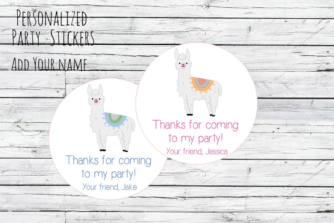 Llama Stickers, First Birthday, Llama Theme, Birthday Stickers ...