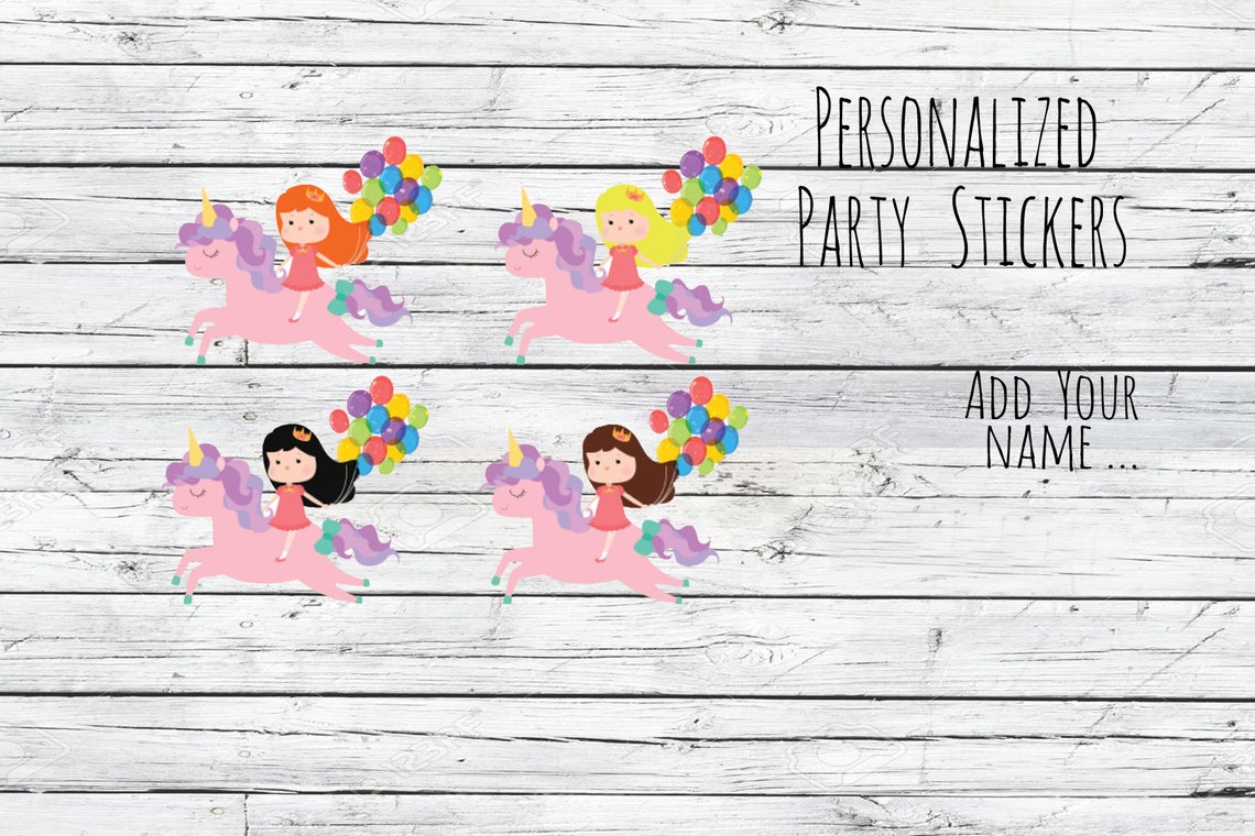 Unicorn Birthday Stickers Birthday Party Favor Tags - Etsy