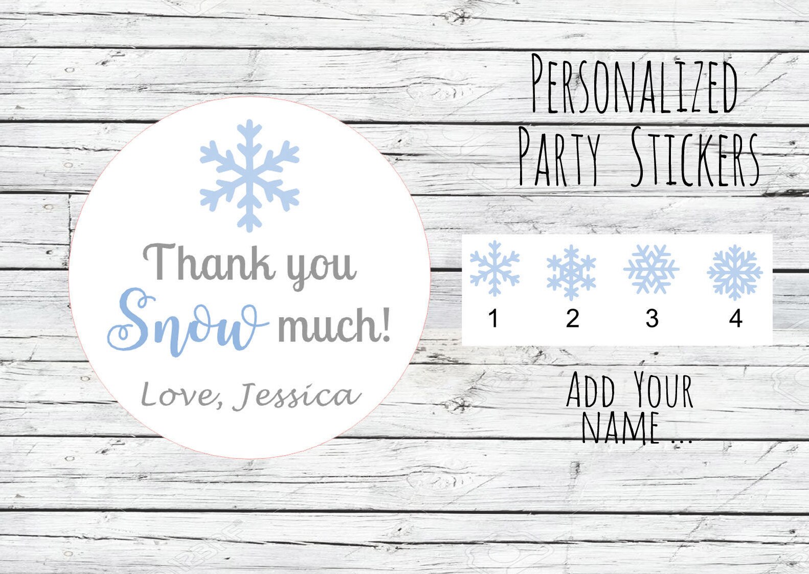 Thank You Snow Much Stickers Snowflake Bridal Shower | Etsy