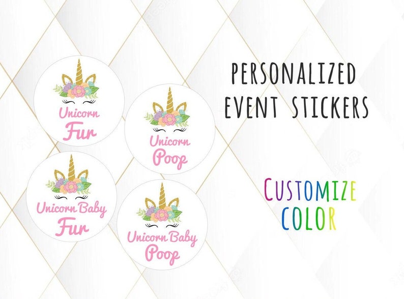 Unicorn Poop Fur Birthday Stickers Personalized Stickers - Etsy