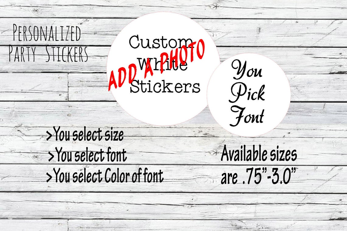 ADD ON Add a Photo Custom Stickers Custom Round Labels | Etsy