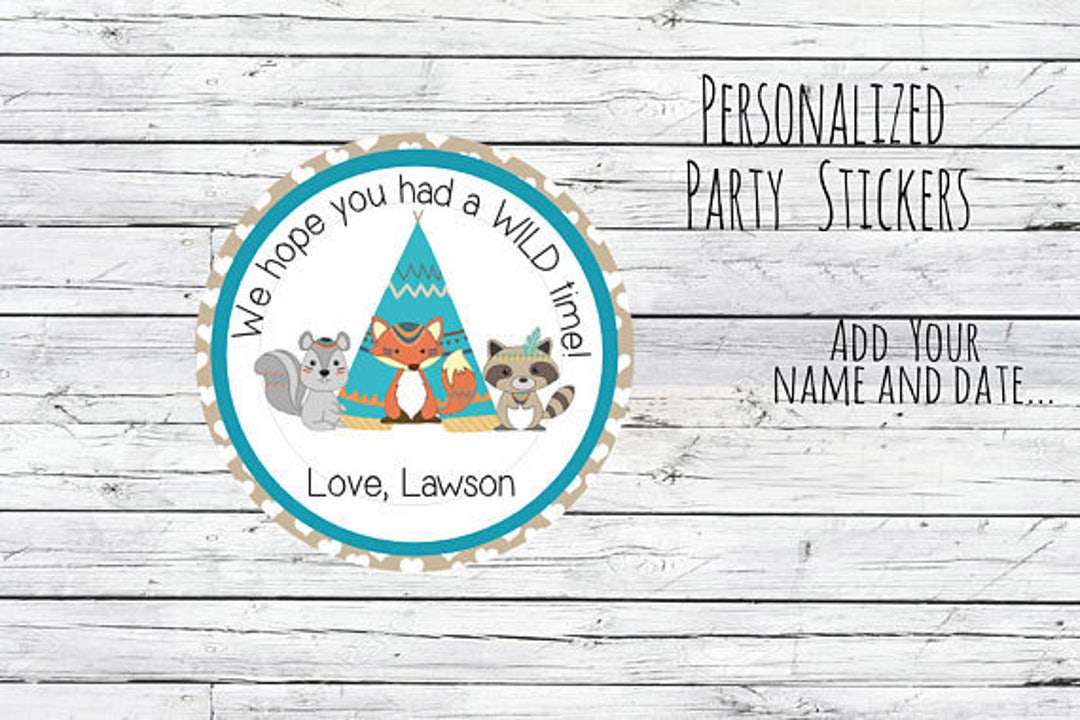 Personalized Wild One Stickers, Birthday Labels, Tribal Stickers, Wild ...