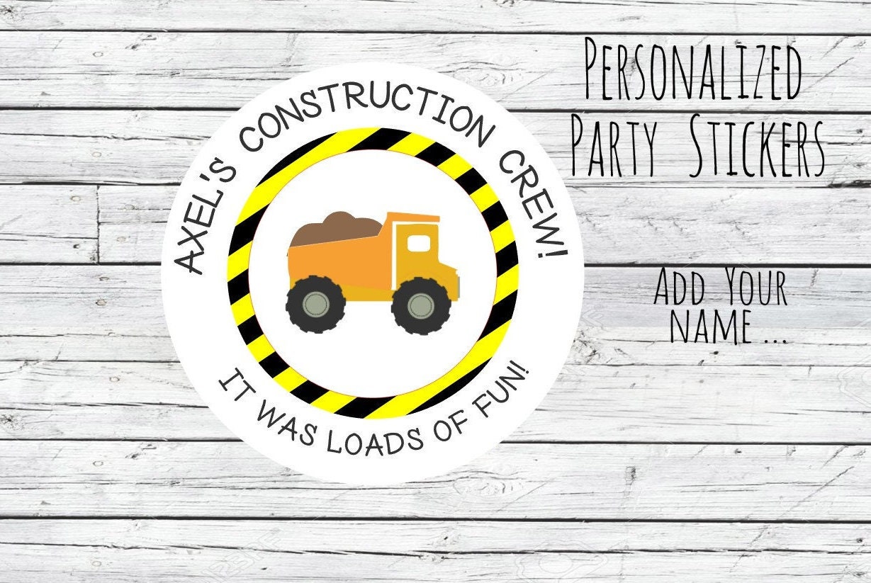 Construction Birthday Stickers, Loads of Fun Stickers, Construction ...