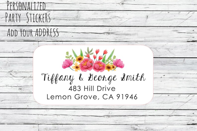 Return Address Labels Stickers Watercolor Floral Return | Etsy