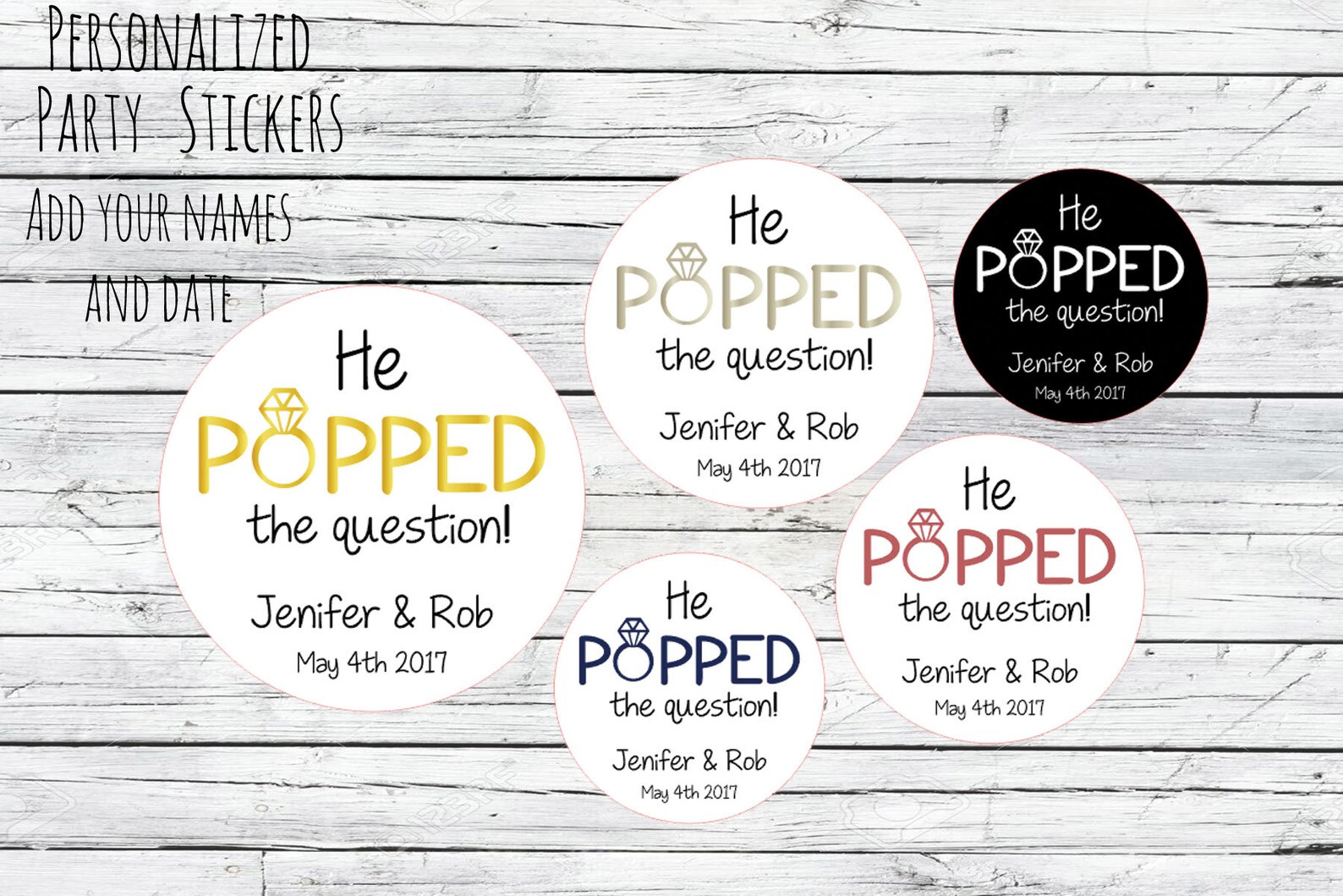Personalized He Popped the Question Stickers Wedding - Etsy