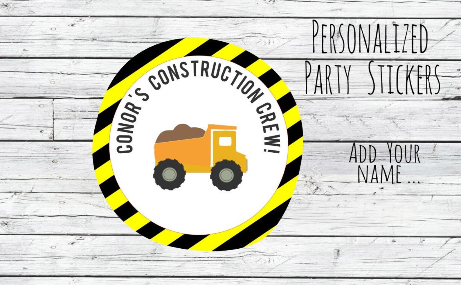 Construction Birthday Stickers Loads of Fun Stickers | Etsy