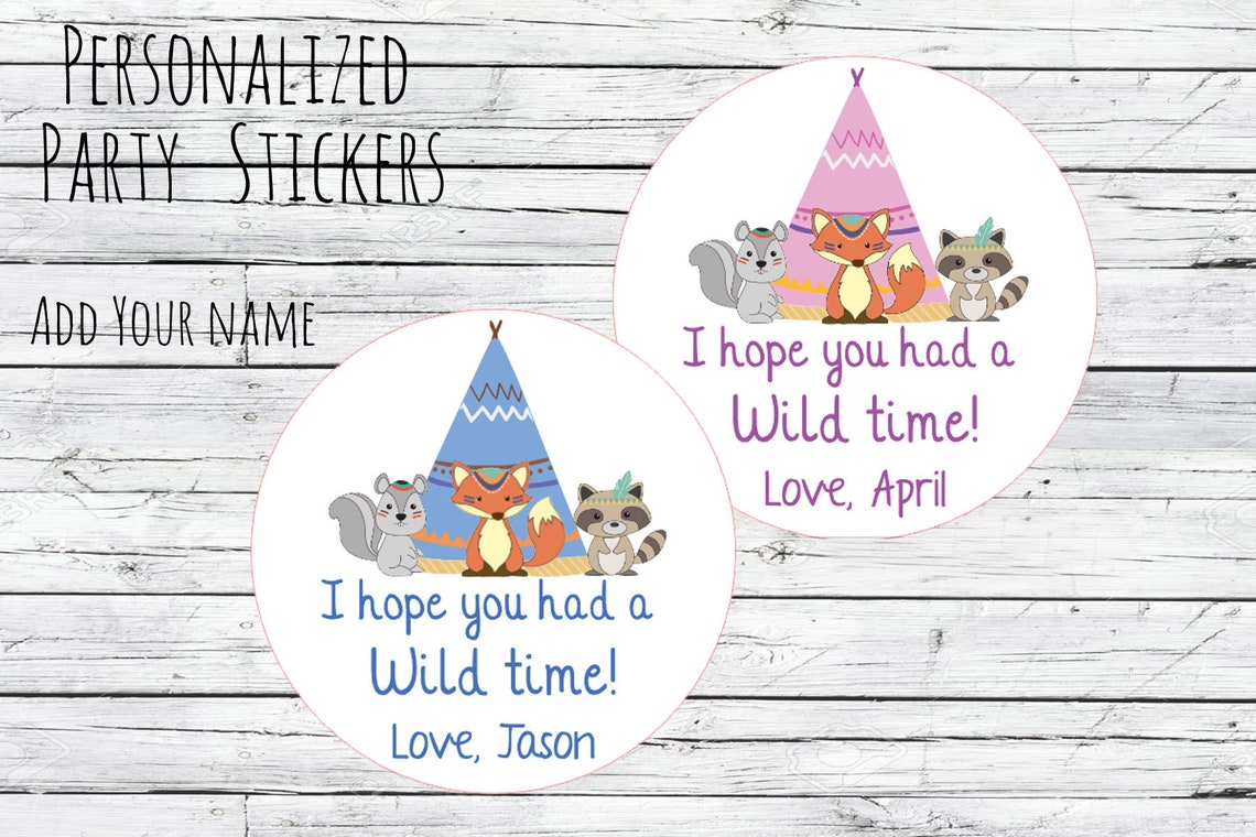 Personalized Wild One Stickers Birthday Labels Tribal | Etsy