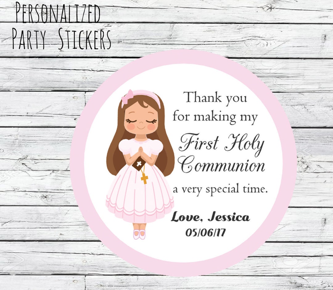First Communion Stickers Personalized First Holy Communion - Etsy