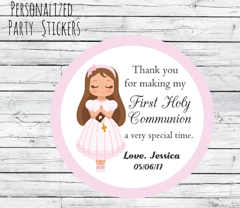First Communion Stickers Personalized First Holy Communion | Etsy
