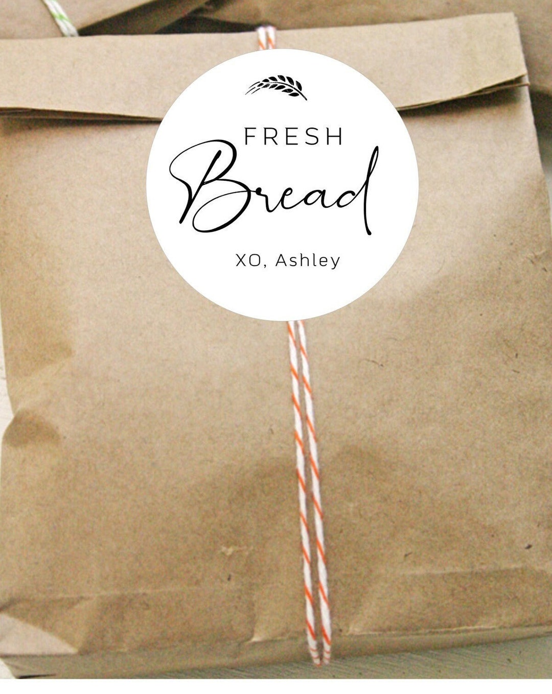 Fresh Bread Stickers, Kraft , Homemade Bread Labels, Baked With Love ...