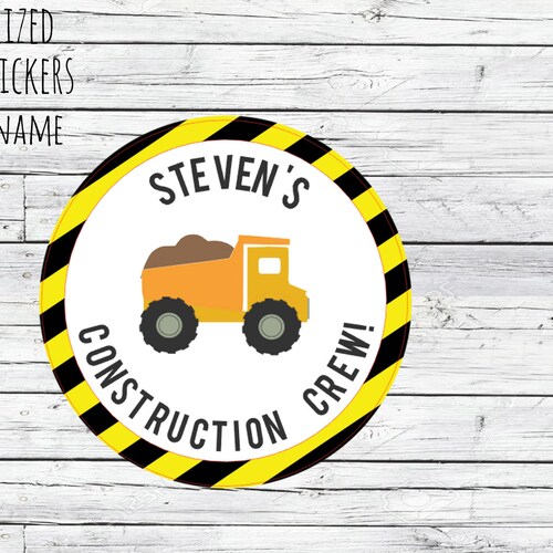 Construction Crew Labels Personalized Construction Construction ...