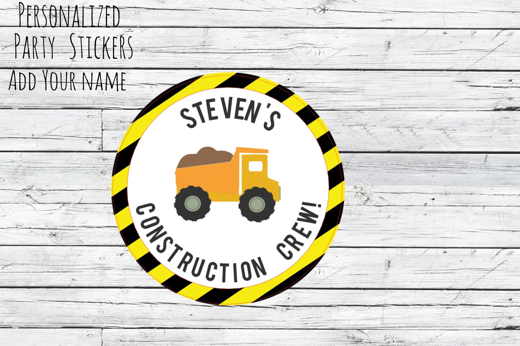 Construction Birthday Stickers Loads of Fun Stickers - Etsy