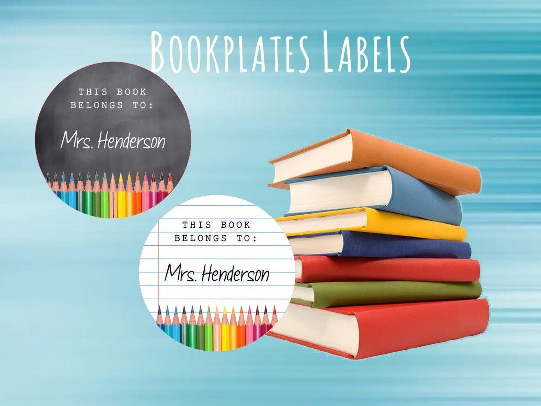 This Book Belongs to Pencils Bookplate, Teacher Classroom Bookplates ...