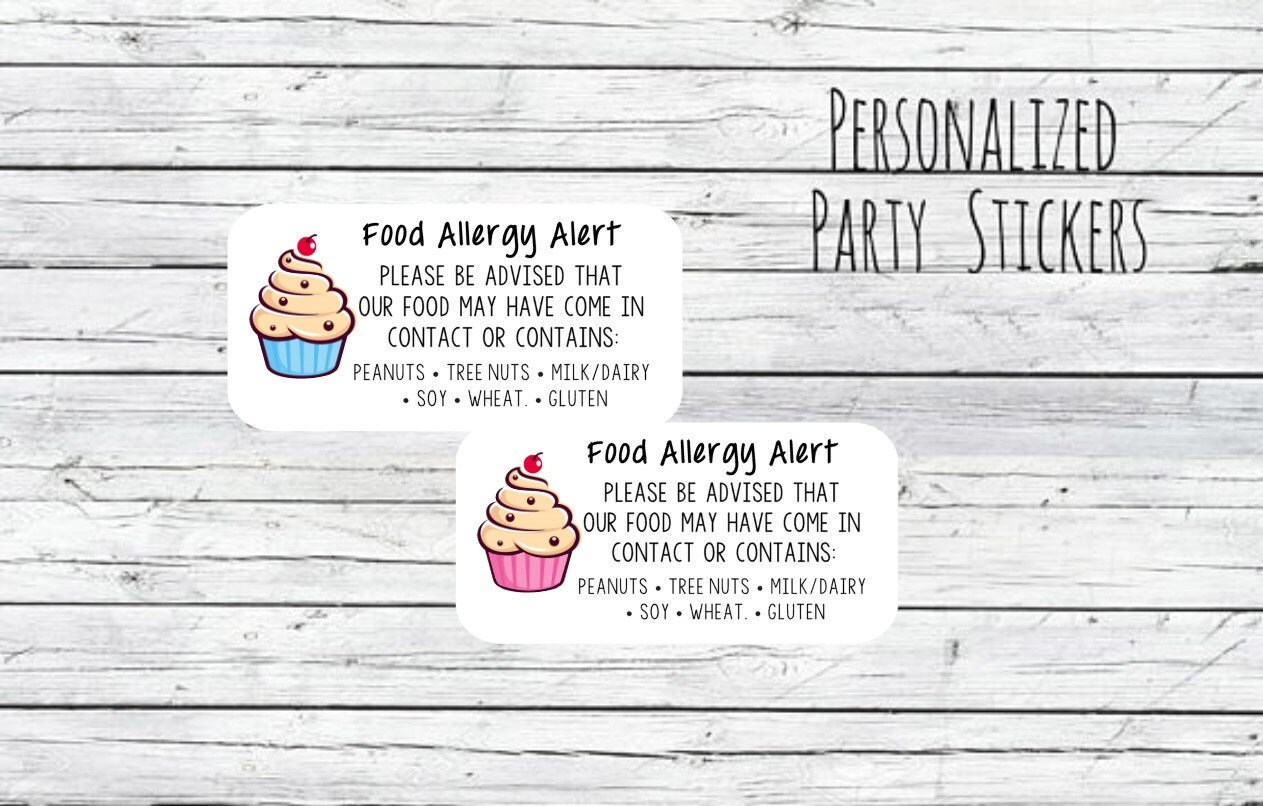 Allergen Labels, Small Food Labels, Allergy Labels, Peanuts Food Labels ...