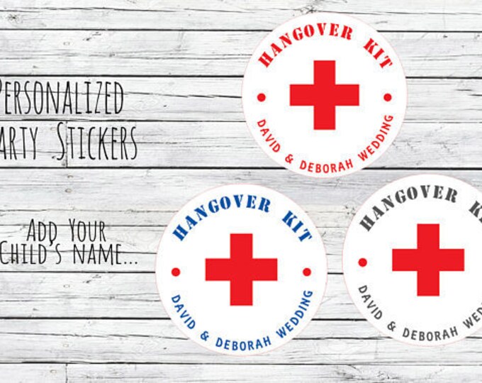 Personalized Hangover Kit Wedding Stickers Favor Tags - Etsy