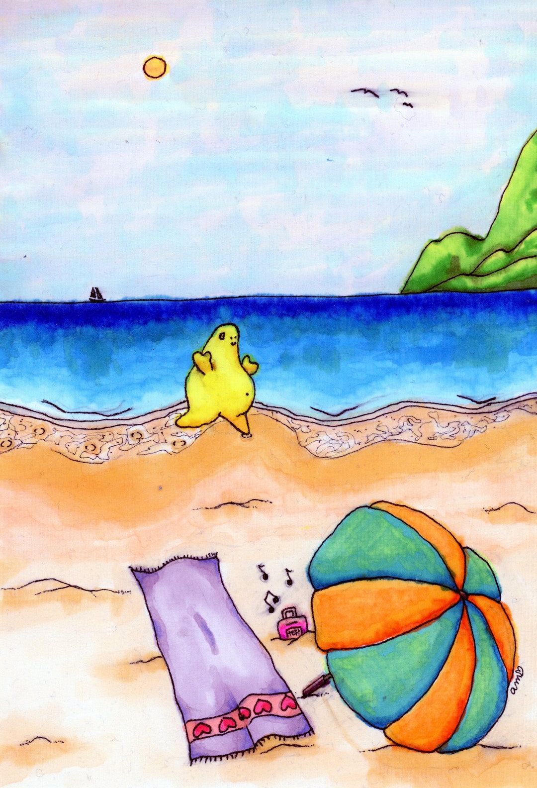 Solitude Symphony: Mr. Furlump's Beachside Serenade, Cartoon ...