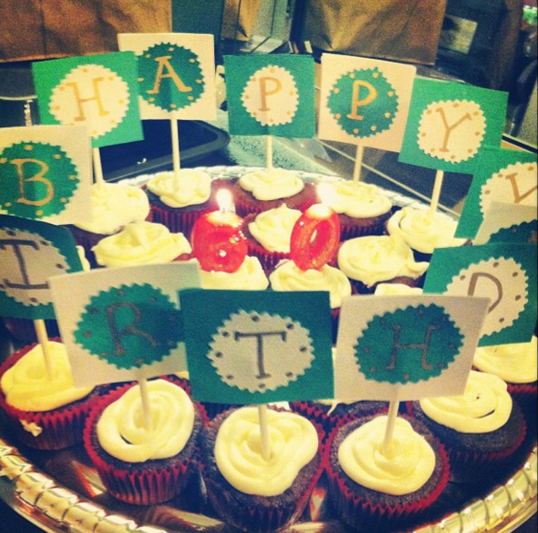 Birthday Cake Topper, Cupcake Toppers, Paper Cupcake Toppers, Paper ...