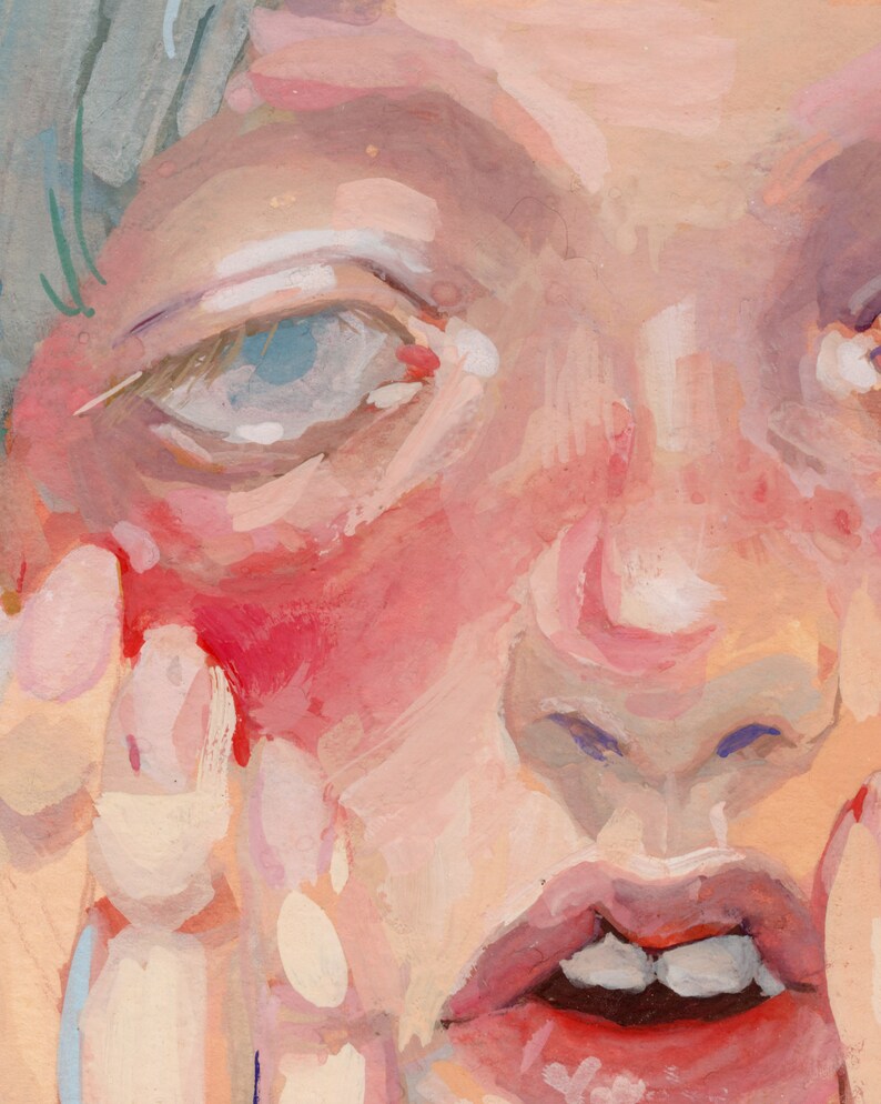 Hot Cheeks Painterly Portrait various Size Fine Art Prints - Etsy