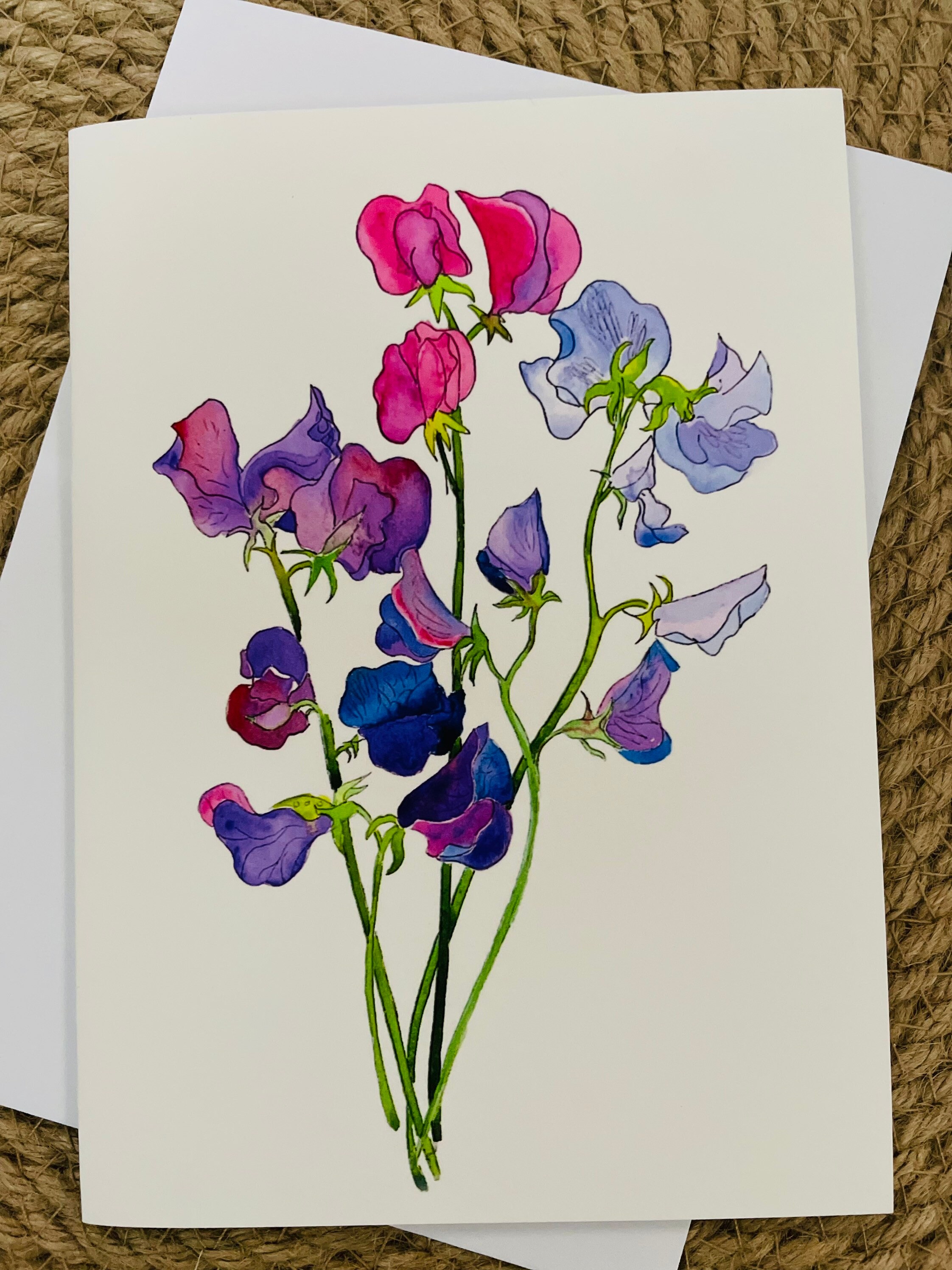 Sweet as Peas’ Card by Ginny Boom, Professionally Giclee Printed Card ...