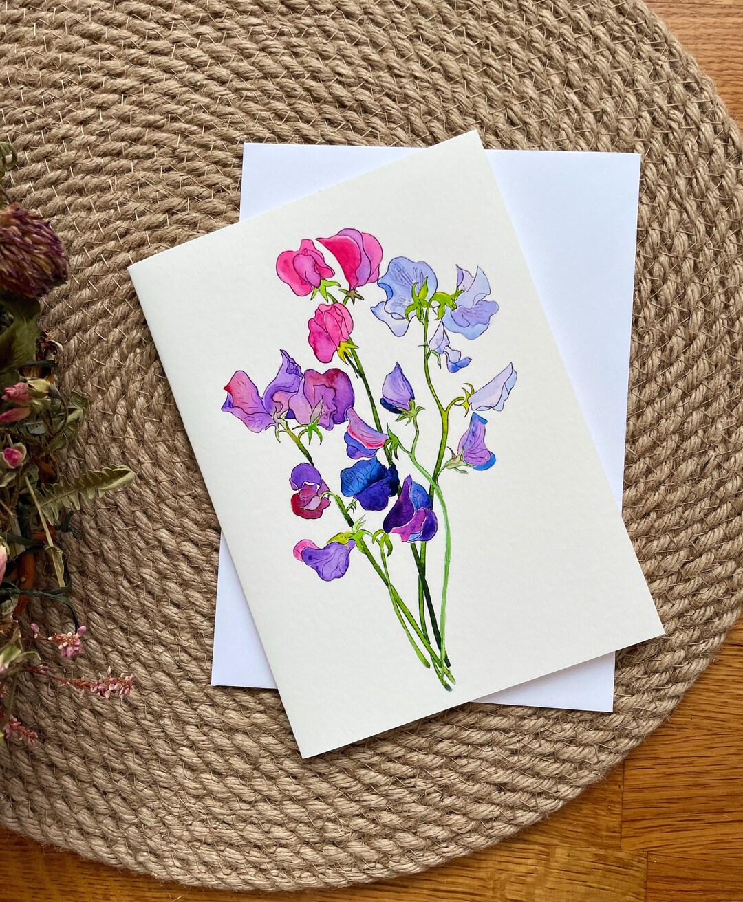 Sweet as Peas’ Card by Ginny Boom, Professionally Giclee Printed Card ...