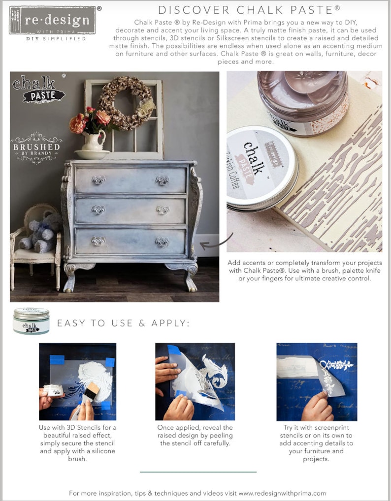 CHALK PASTE Redesign With Prima Fast Shipping - Etsy