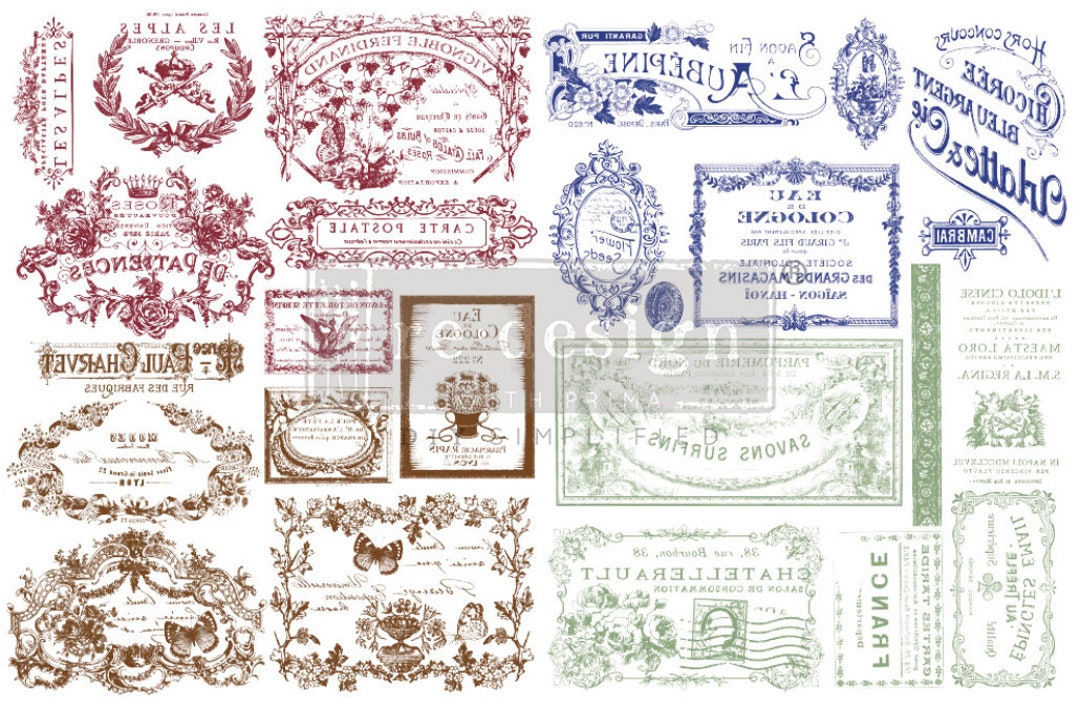 JUST LABELS H20 TRANSFERS Redesign With Prima - Etsy