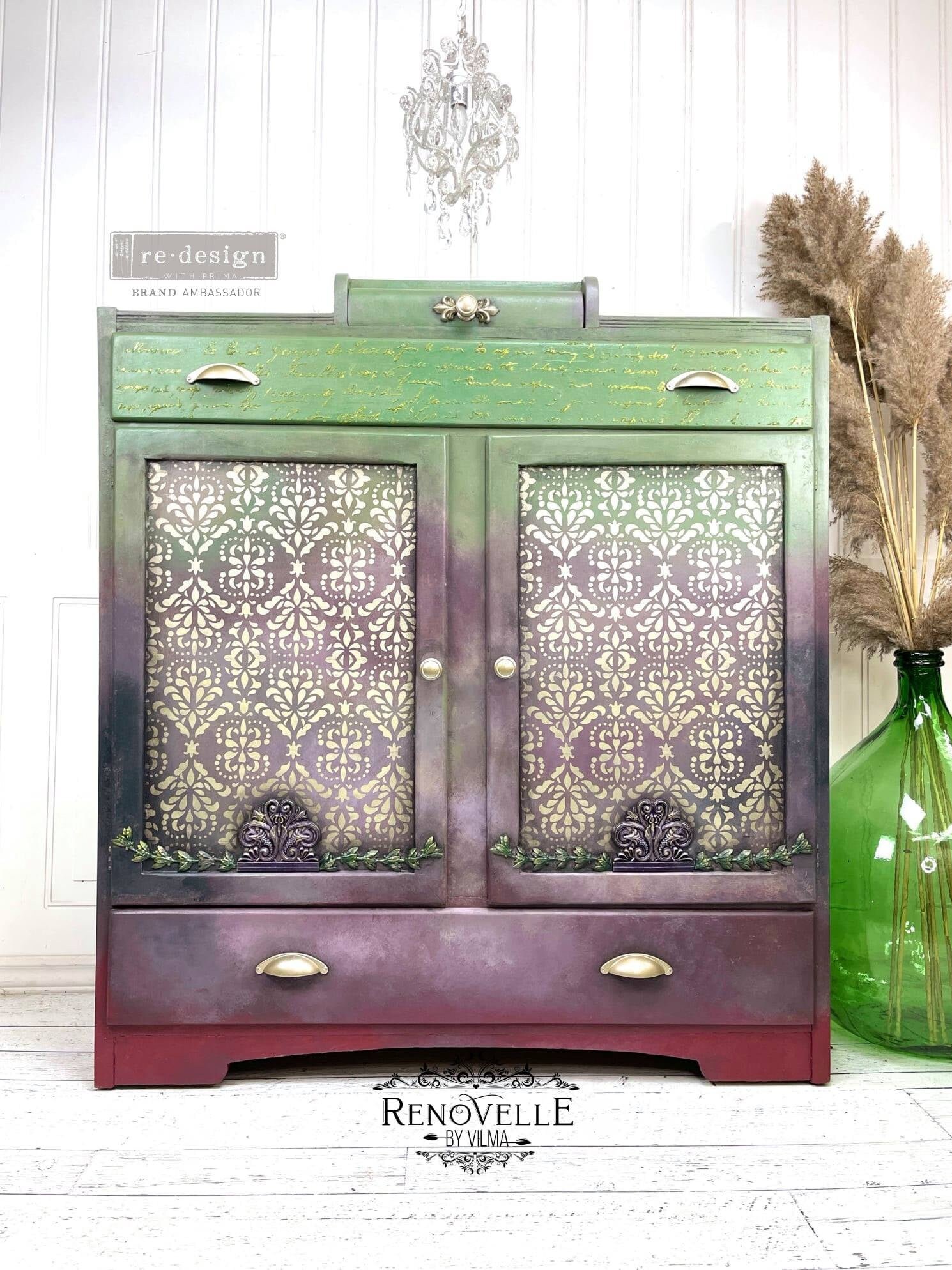 DAMASK FLOURISH Stick and Style Stencil by Redesign With - Etsy