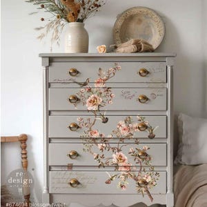 BLOSSOM TWEET Decor Rub on Furniture TRANSFER Decal Redesign With Prima ...