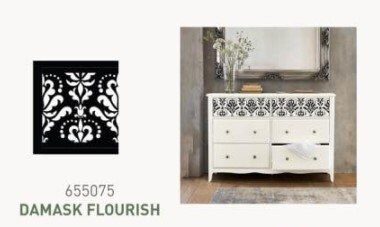DAMASK FLOURISH Stick and Style Stencil by Redesign With - Etsy