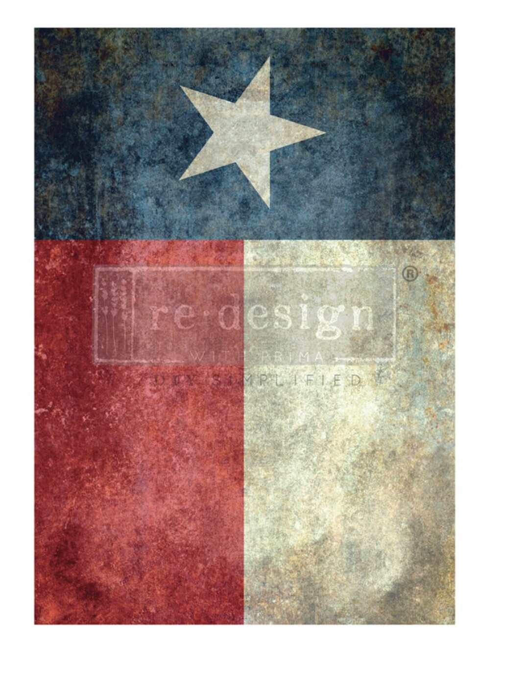 TEXAS FLAG A1 DECOUPAGE Fiber Paper Redesign With Prima Fast Shipping ...