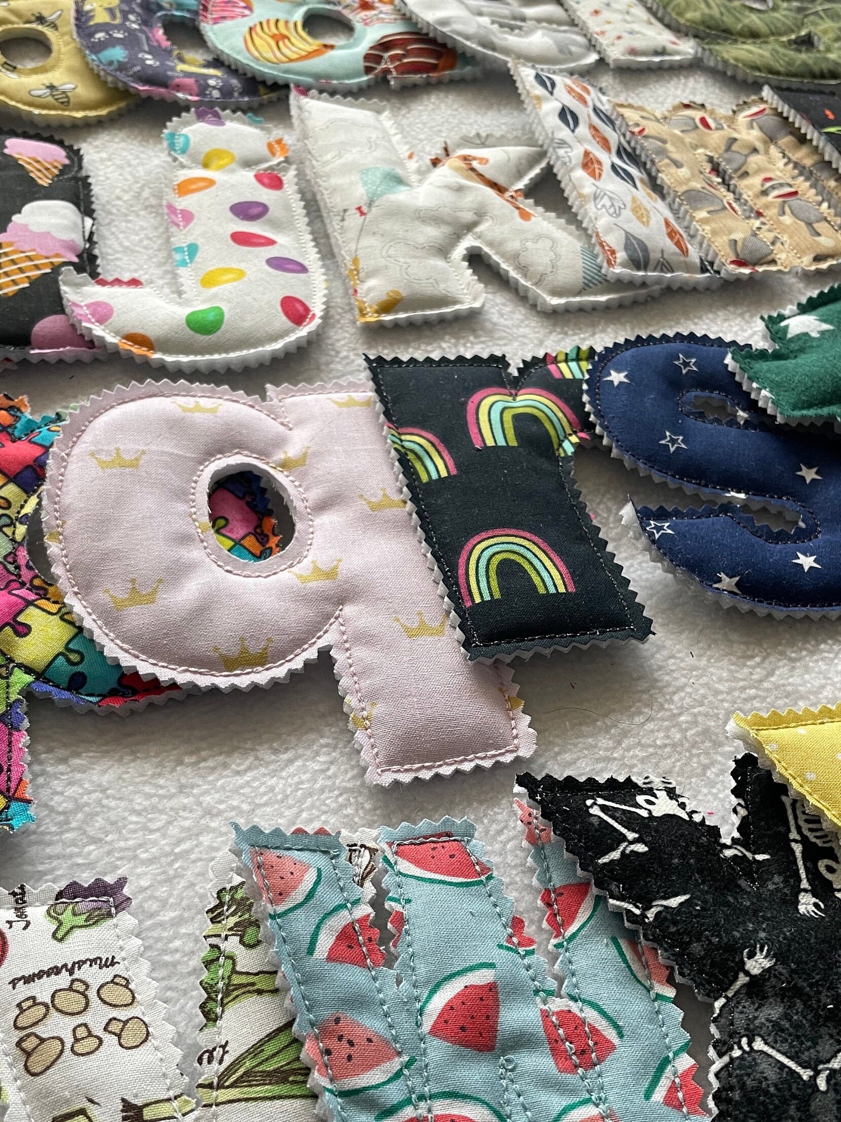 Lowercase Fabric Alphabet Letters in Prints That Match Each Letter ...