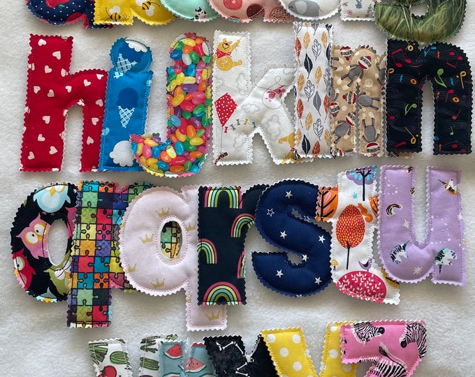 Lowercase Fabric Alphabet Letters With Prints That Match Each Letter ...