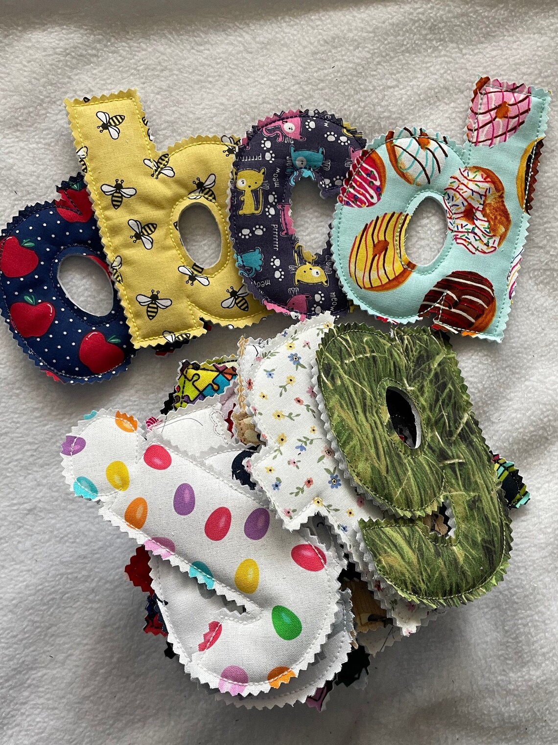 Lowercase Fabric Alphabet Letters in Prints That Match Each Letter ...