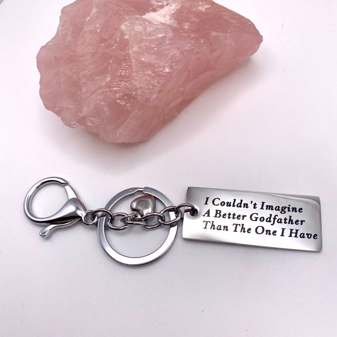 Godparents Grandparents Gift Godfather Keychain Engraved - Etsy