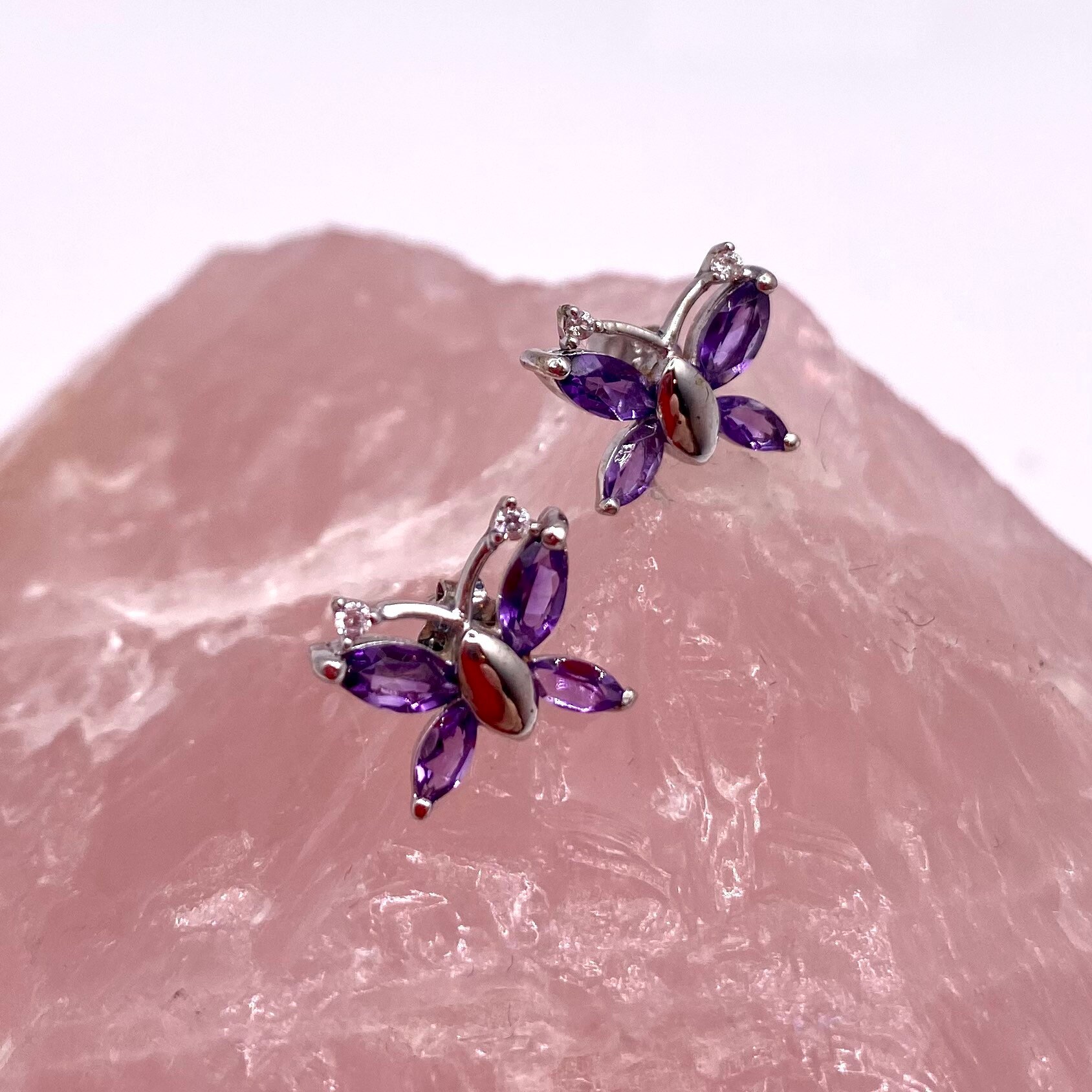 Aurora Tears 925 Pendiente de tuerca de mariposa de plata esterlina con piedra de nacimiento ...