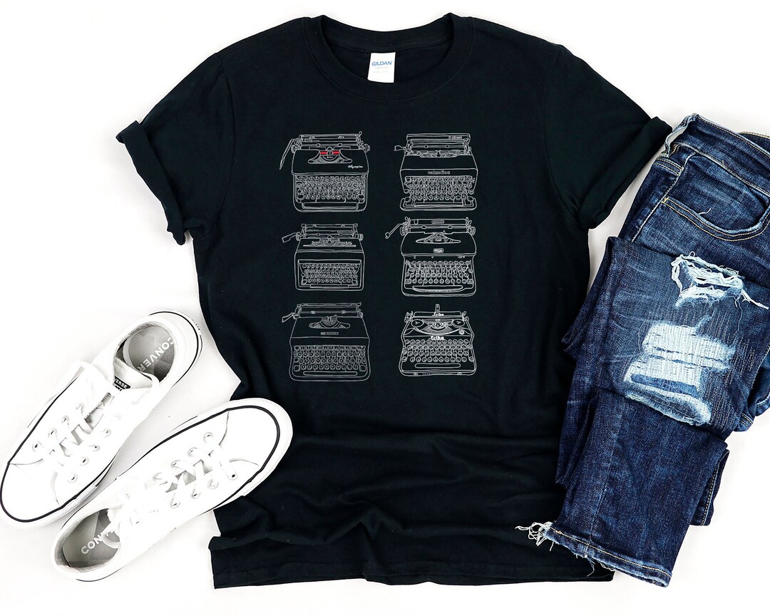 Vintage Typewriters Collector Shirt, Minimalist Graphic Tee, Hobbyist ...