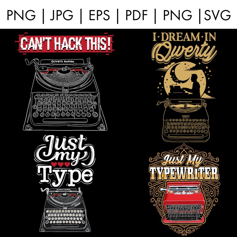 Antique Typewriters Funny Quotes Bundle for Typewriter Collectors | 14 ...