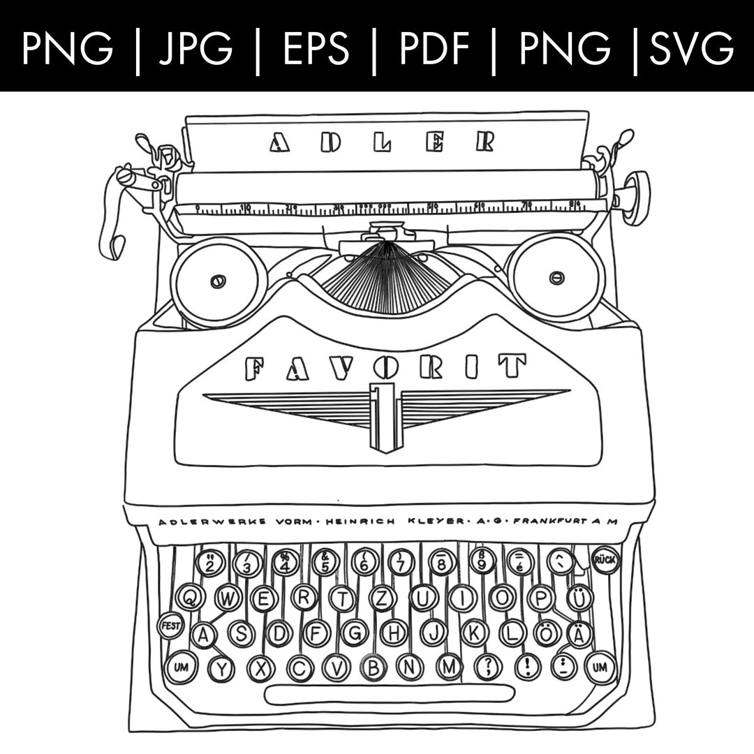 1935 Adler Favorit + Typewriter Instant Digital Download PNG - SVG ...