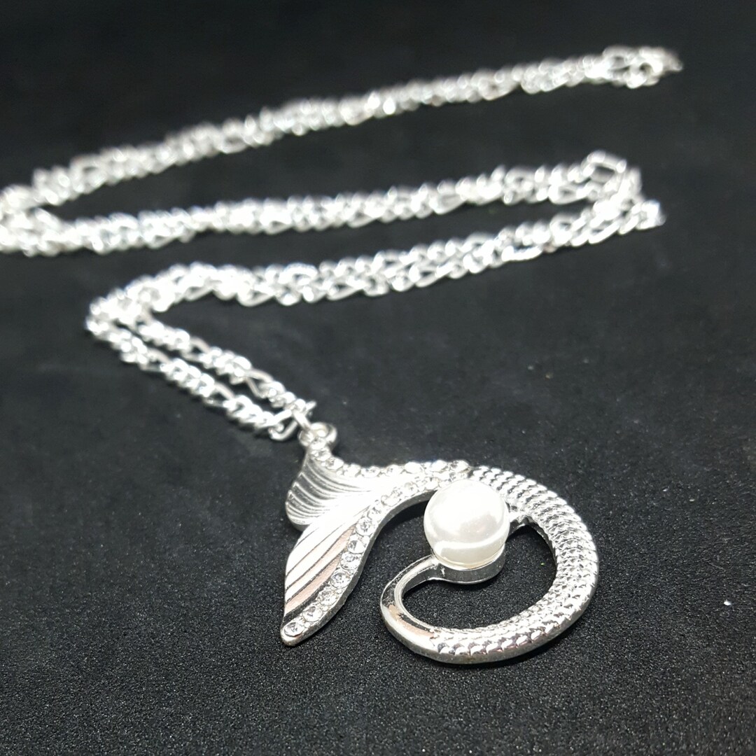 Silver, Crystal-lined Mermaid Tail Set-silver Coated Mermaid Tail ...