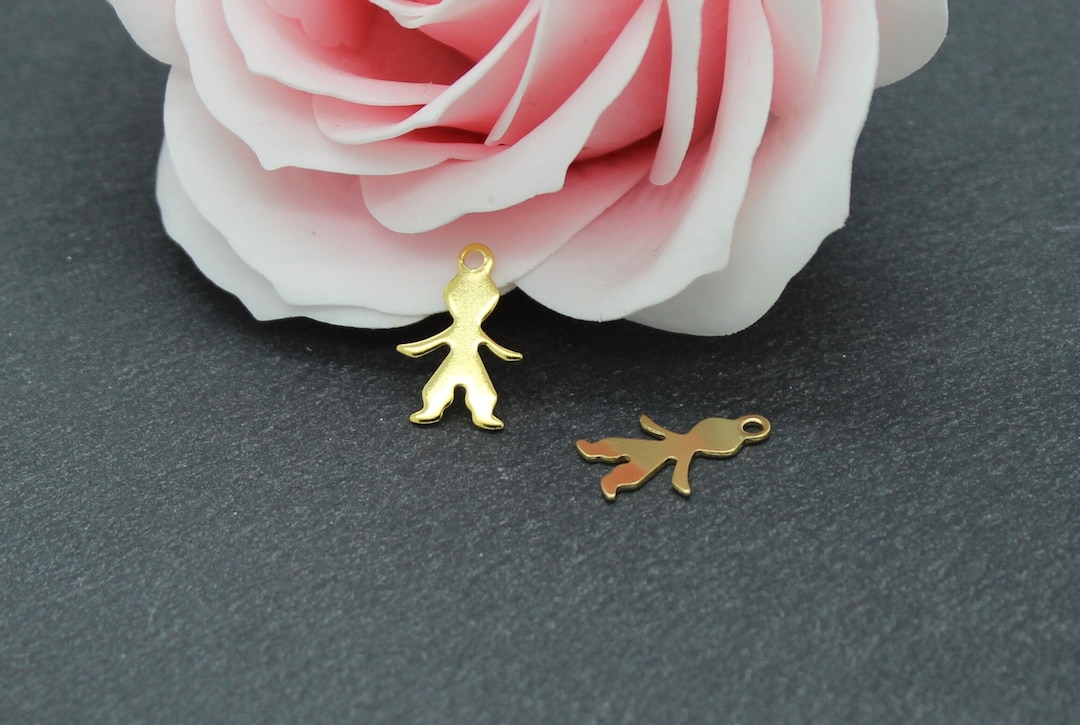 6 Little Boy Charms, 304 Gold Stainless Steel, 16x11 Mm, AC298 - Etsy