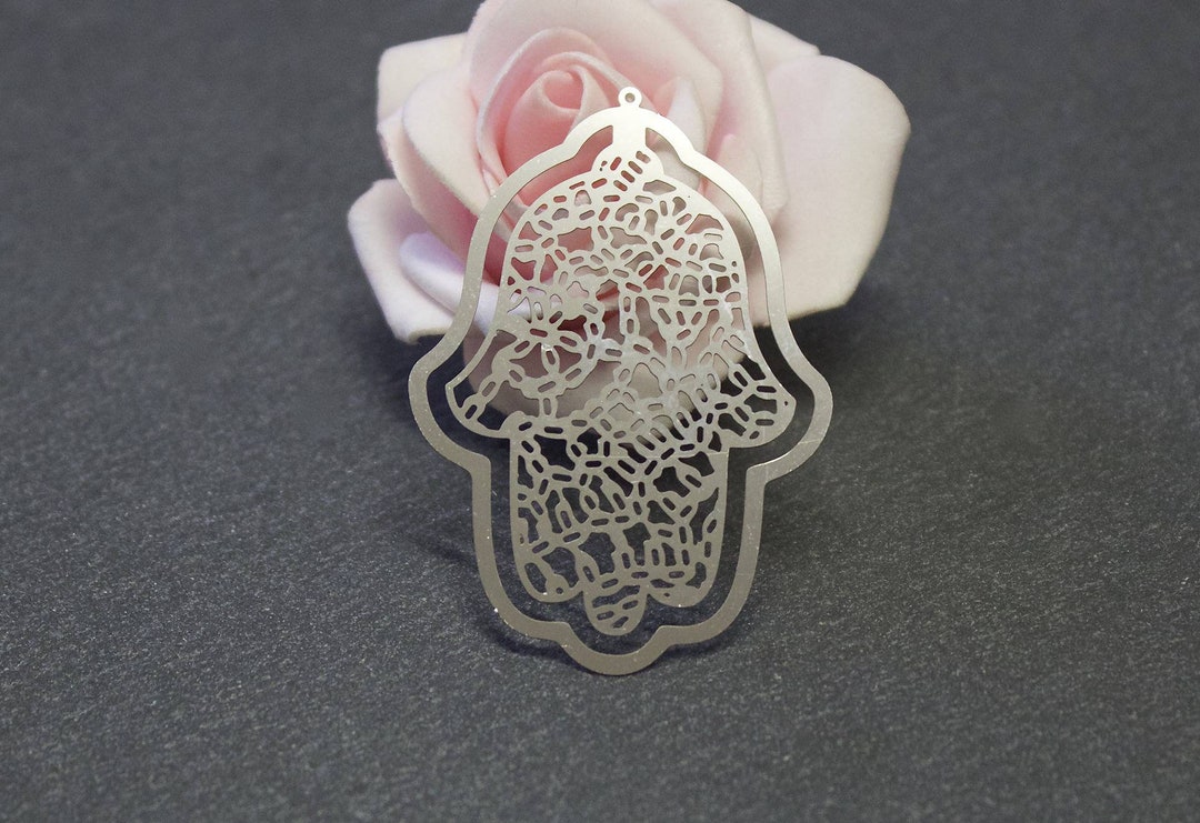 4 Large Stainless Steel Hand of Fatima Prints 52x36mm EST90 - Etsy