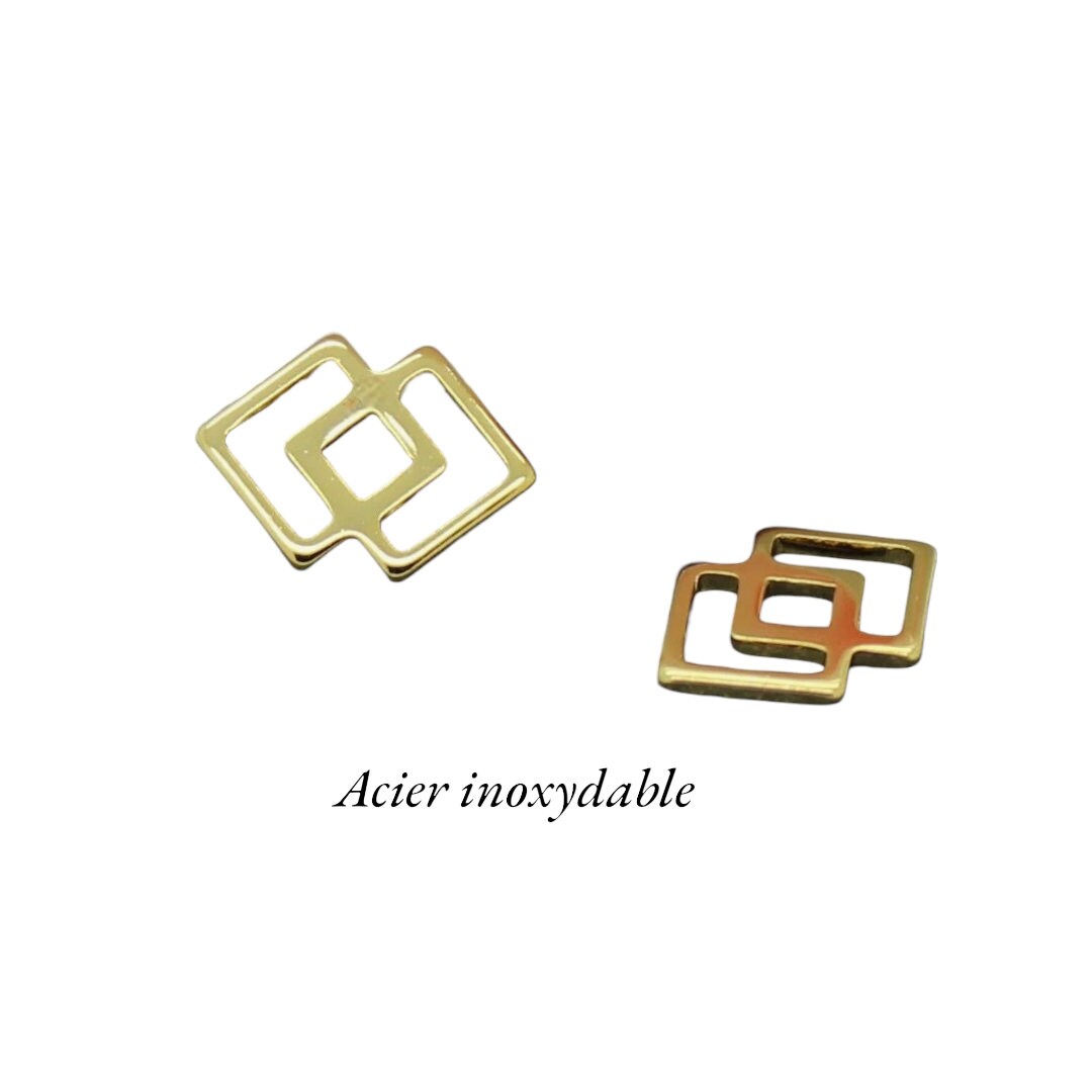 8 Gold Stainless Steel Geometric Connectors, 16 X 11.5 Mm, AC193 - Etsy
