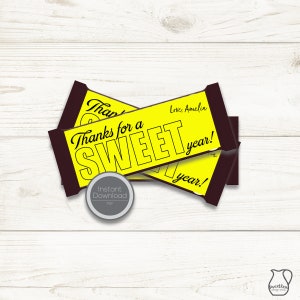 Teacher Appreciation Week | Thanks for A Sweet Year Candy Bar Wrapper ...