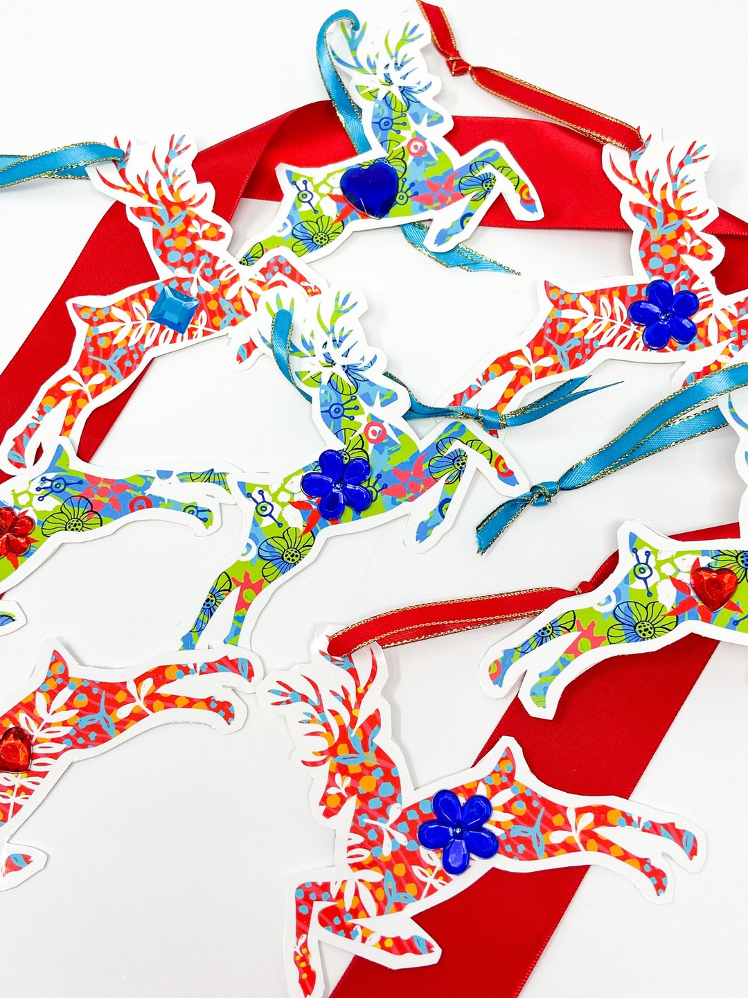 Dazzling Reindeer Christmas Gift Tags | Holiday Gift Wrap Paper - Etsy