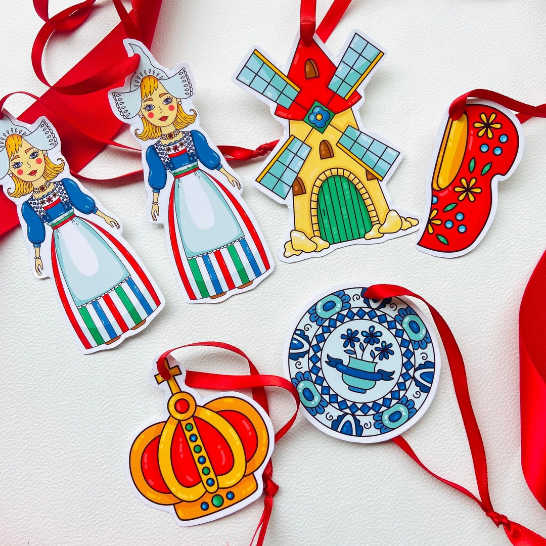 SCANDINAVIAN FOLK ART Die Cut Gift Tags | Holiday Christmas Gift Wrap ...