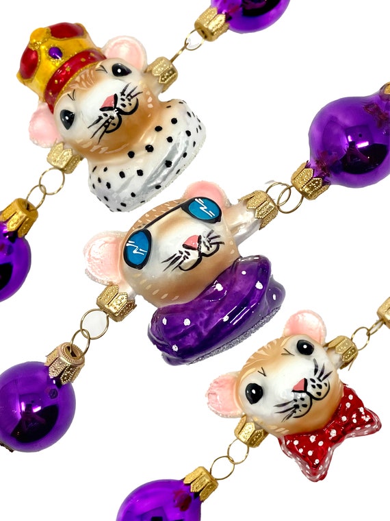 Stanley Mouse Glass Garland Nutcracker Mouse King Kenzies - Etsy