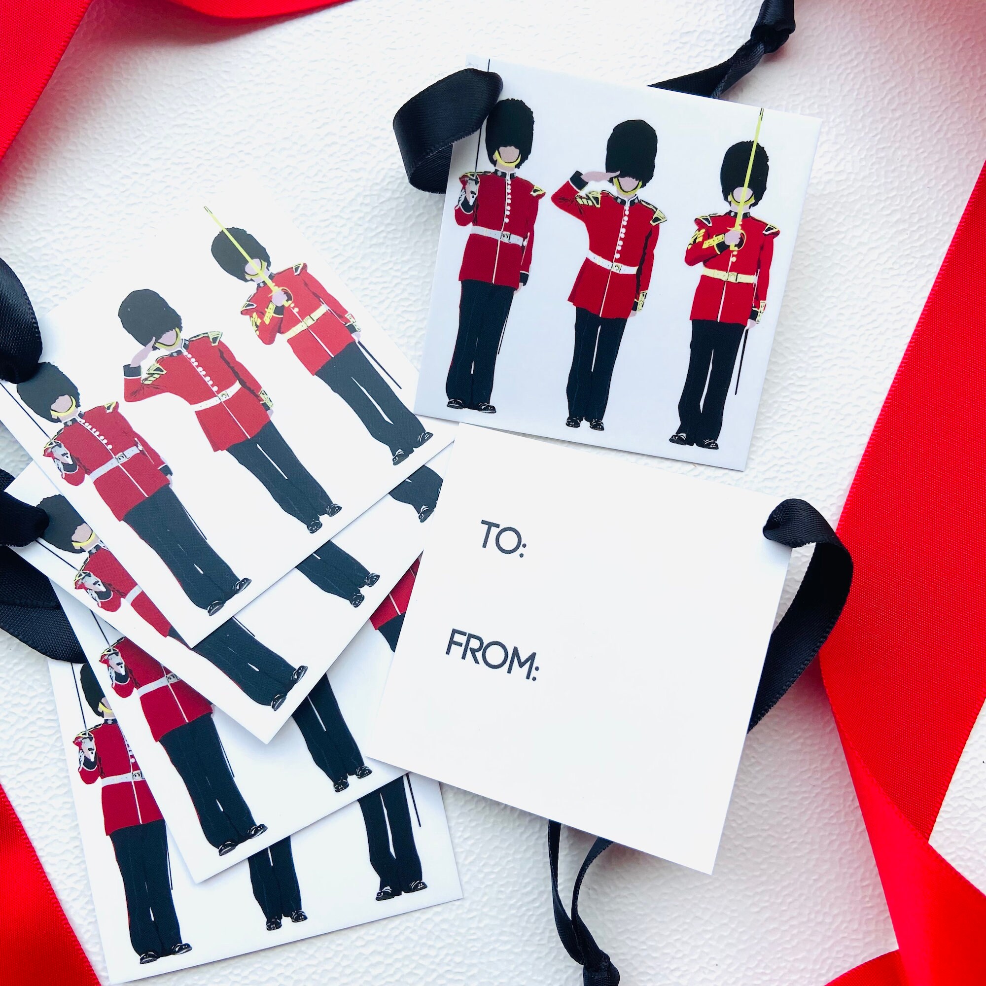 BRITISH LONDON GUARD Square Gift Tags | Holiday Christmas Gift Wrap ...
