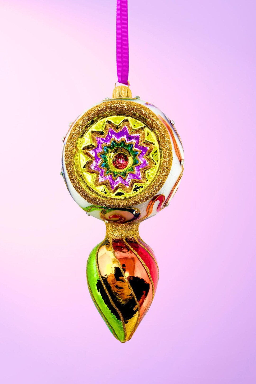 Rainbow Demure Glass Bauble Ornament - Hand Painted/hand Made - Kenzies ...
