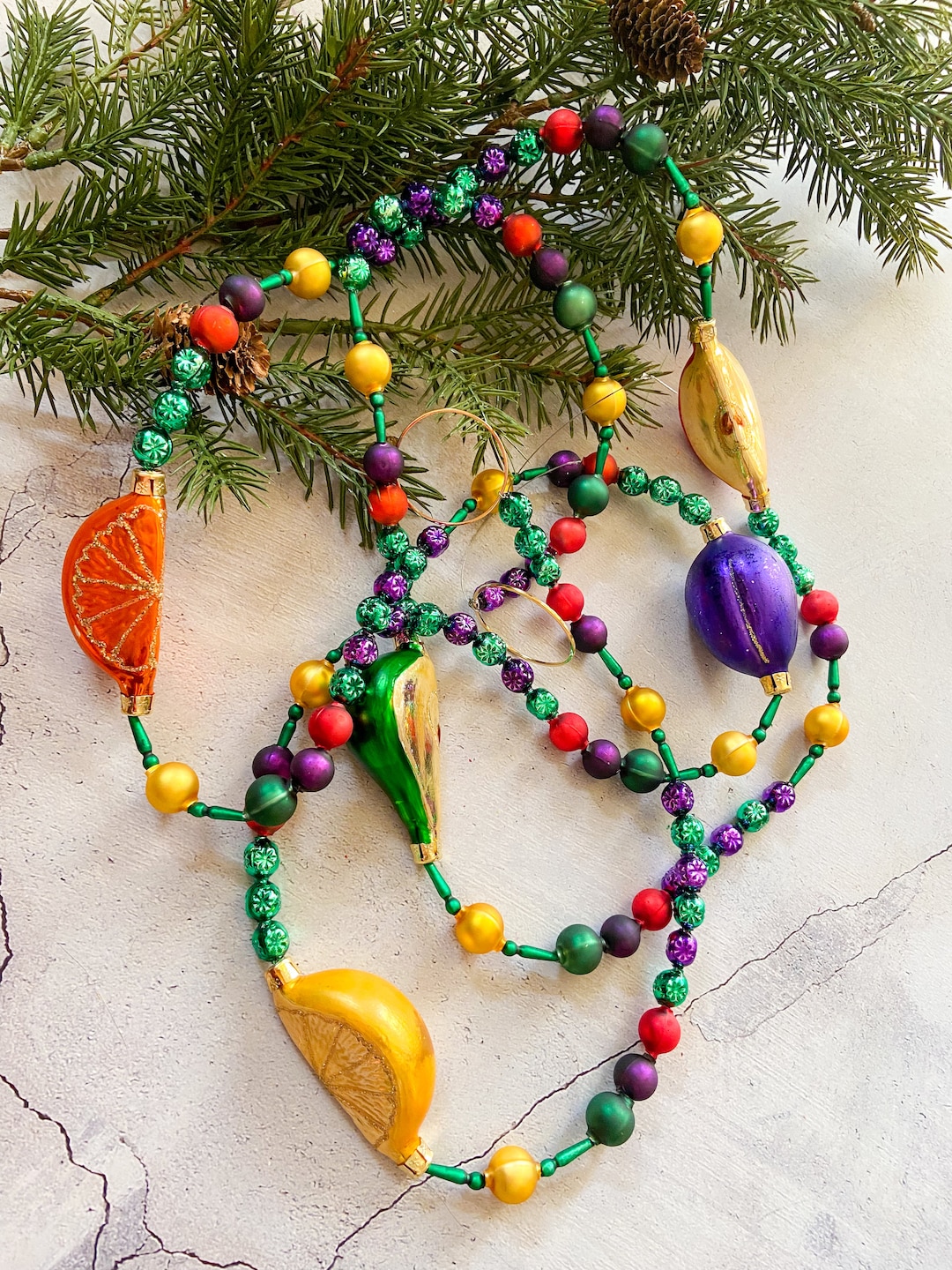 Harvest Fruits Glass Garland Blown Glass Beads in Assorted Colors ...