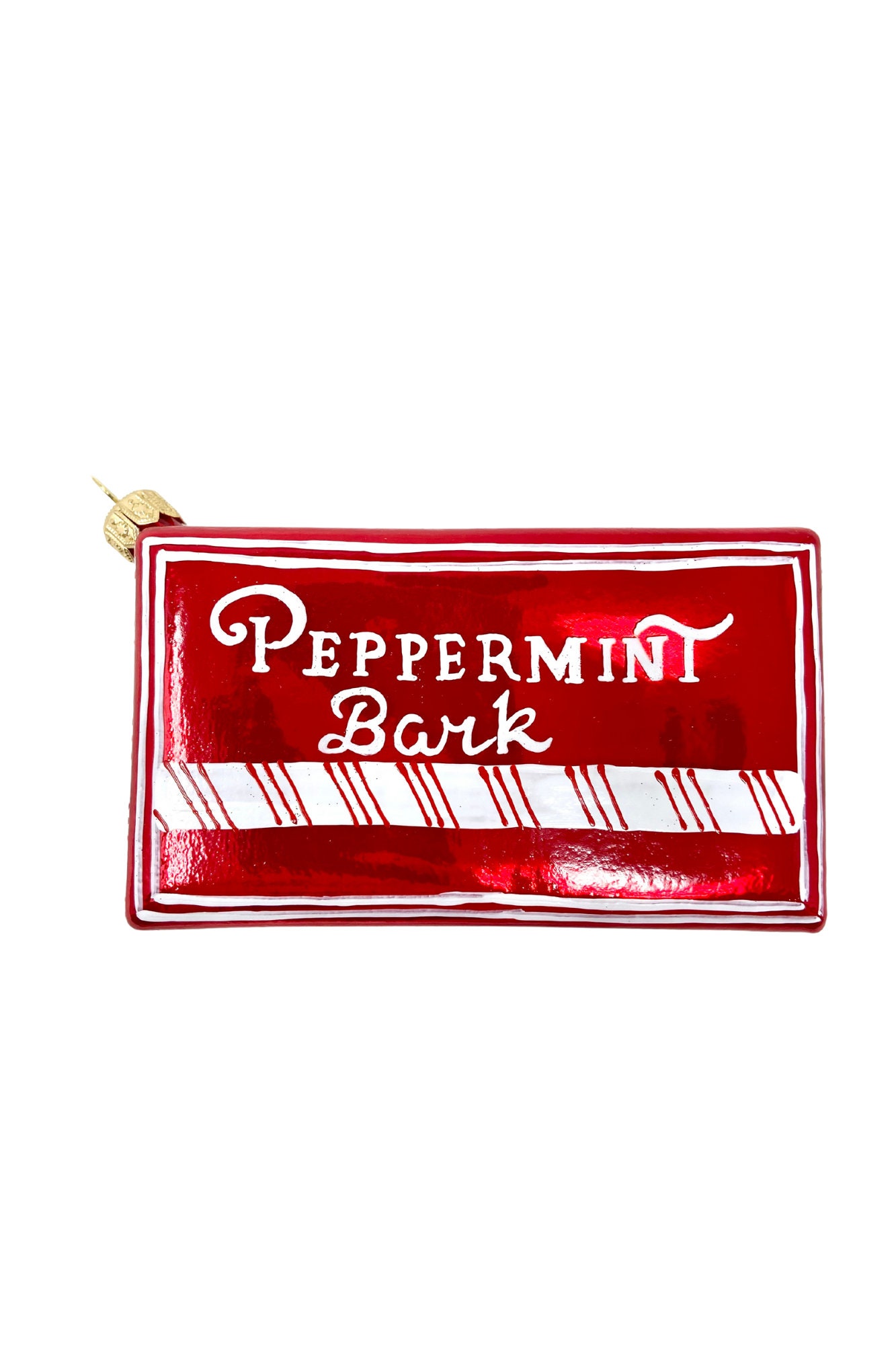 Peppermint Bark Box Glass Ornament - Italian Hand Painted/hand Made ...